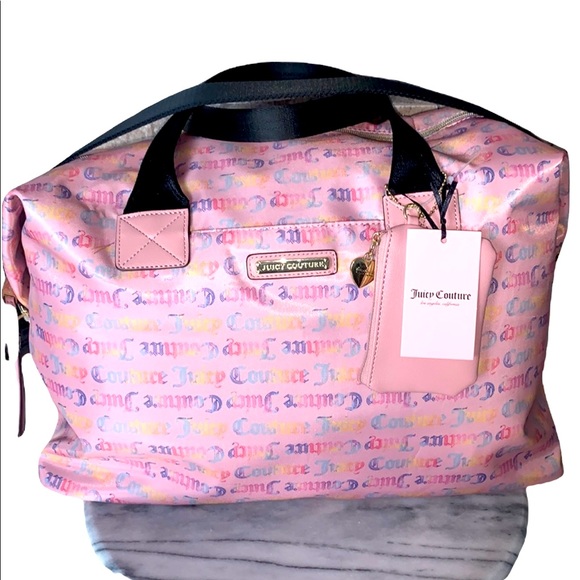 Juicy Couture | Bags | Juicy Couture Pink Rainbow Duffel Weekender Bag New | Poshmark